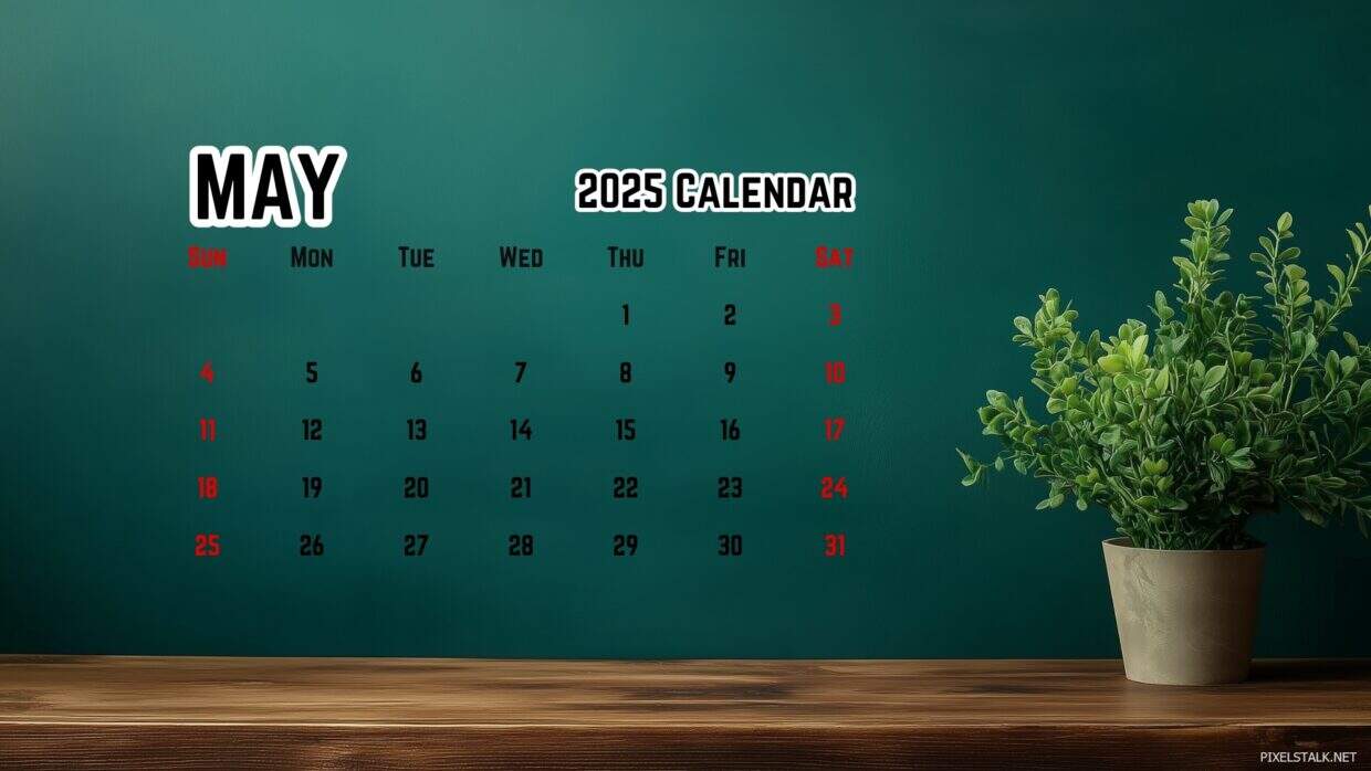 May 2025 Calendar Desktop Backgrounds - PixelsTalk