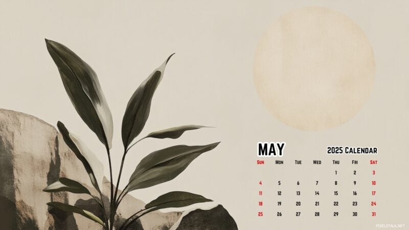 May 2025 Calendar Desktop Backgrounds - PixelsTalk