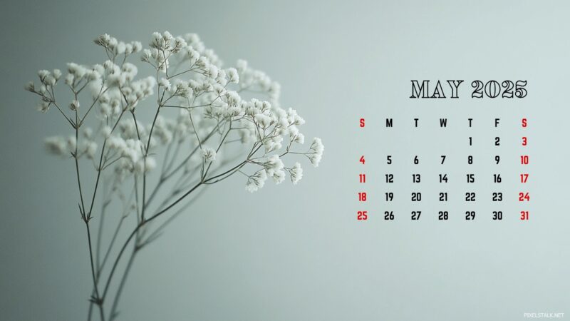 May 2025 Calendar Desktop Backgrounds - PixelsTalk