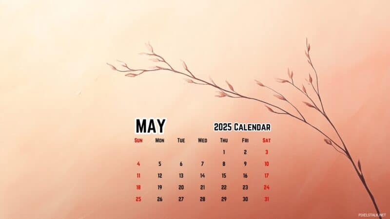 May 2025 Calendar Desktop Backgrounds - PixelsTalk