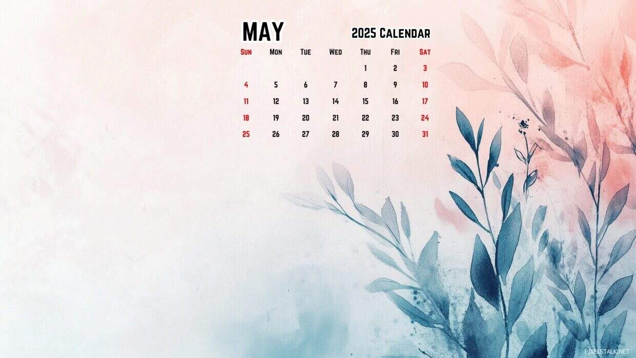 May 2025 Calendar Desktop Backgrounds - PixelsTalk