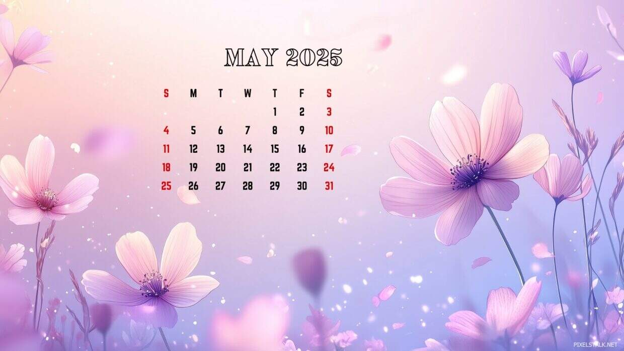 May 2025 Calendar Desktop Wallpapers - PixelsTalk
