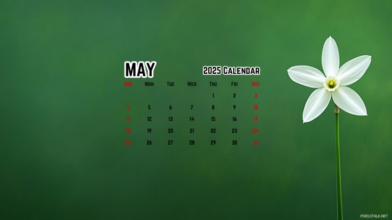 May 2025 Calendar Desktop Wallpapers - PixelsTalk