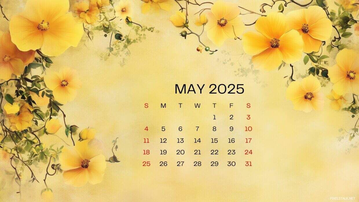 May 2025 Calendar Desktop Wallpapers - PixelsTalk