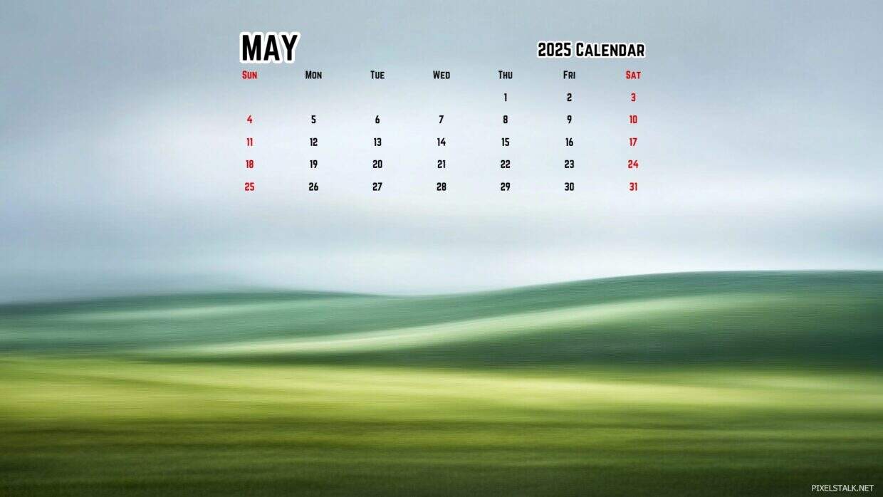 May 2025 Calendar Desktop Wallpapers - PixelsTalk