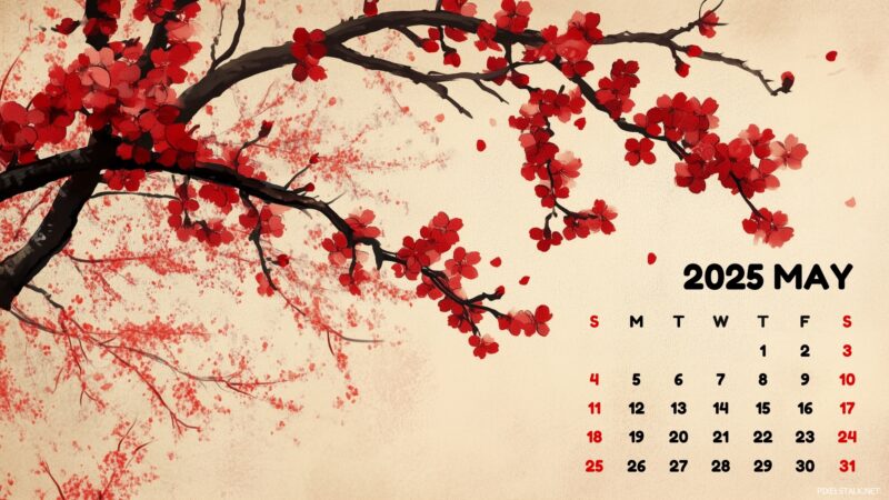 May 2025 Calendar Desktop Wallpapers - PixelsTalk