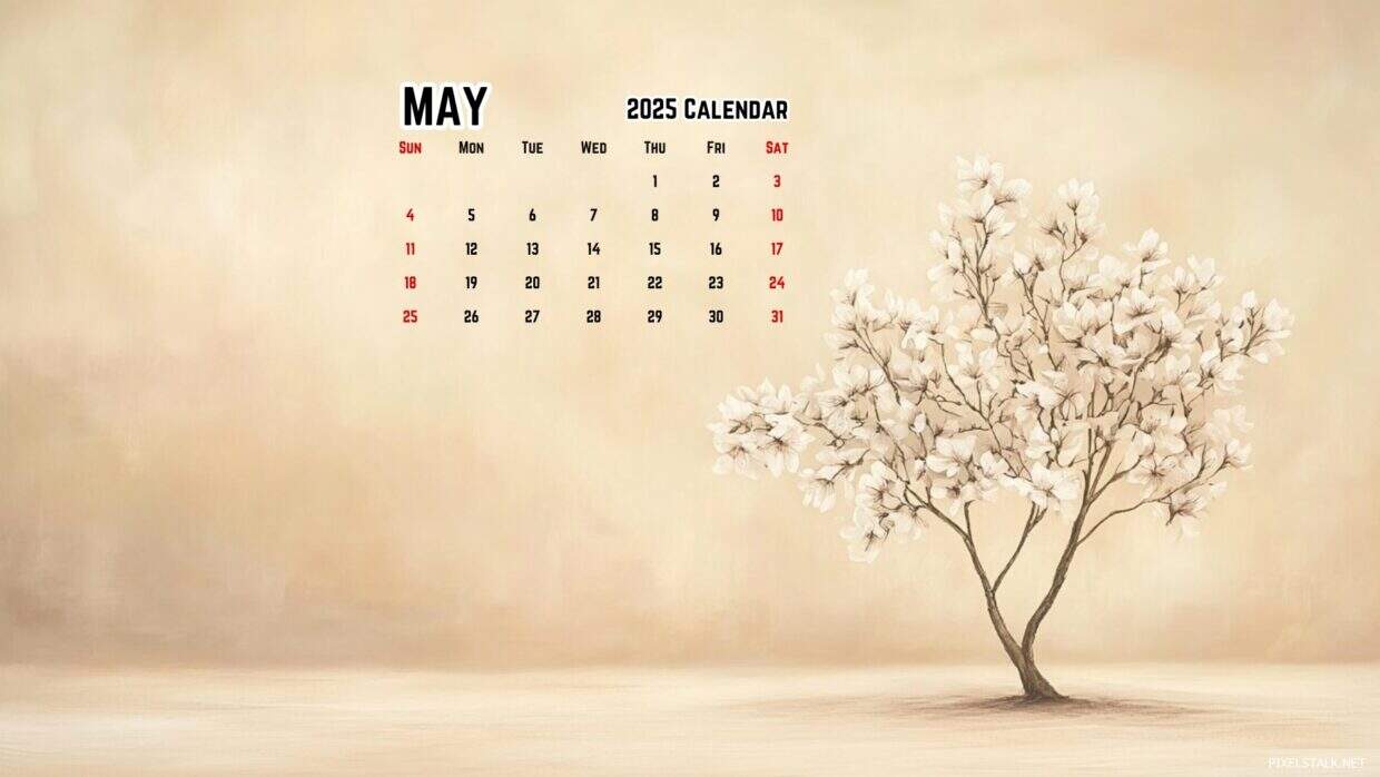 May 2025 Calendar Desktop Wallpapers - PixelsTalk