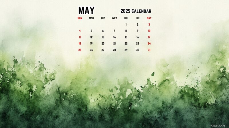 May 2025 Calendar Desktop Wallpapers - PixelsTalk