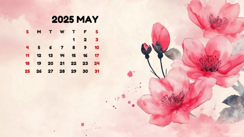 May 2025 Calendar Desktop Wallpapers - PixelsTalk