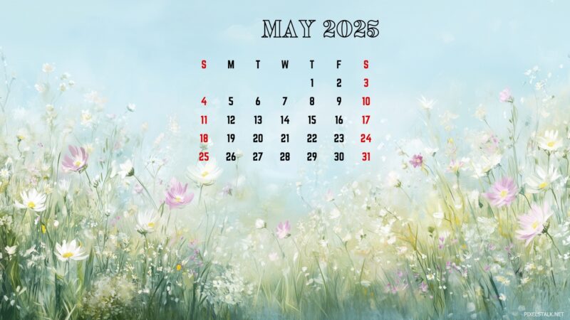 May 2025 Calendar Desktop Wallpapers - PixelsTalk