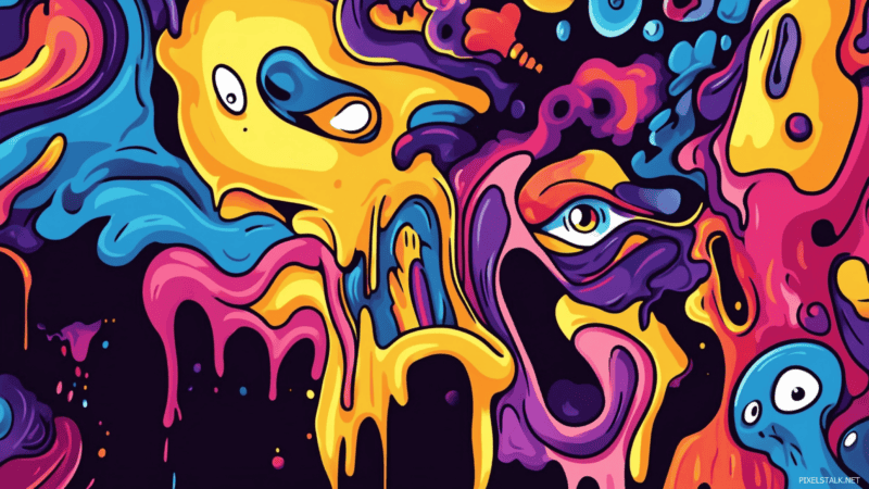 Cartoon Trippy Wallpaper - PixelsTalk