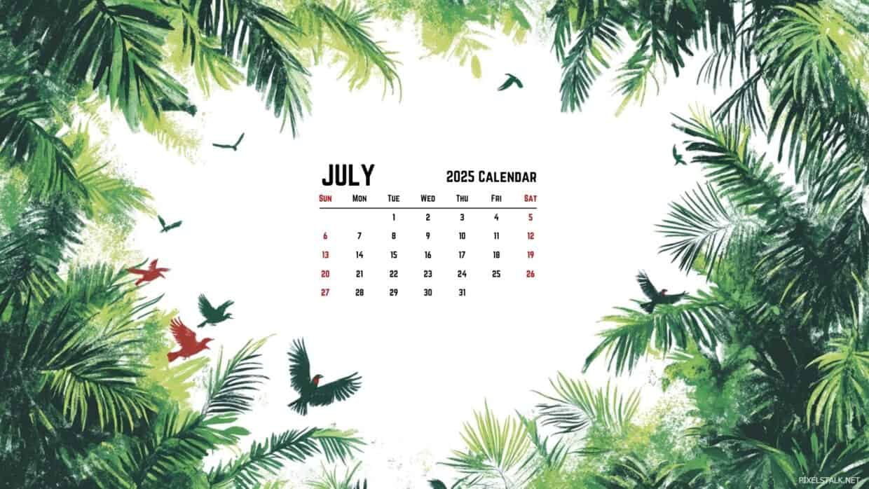 July 2025 Calendar Desktop Backgrounds - PixelsTalk