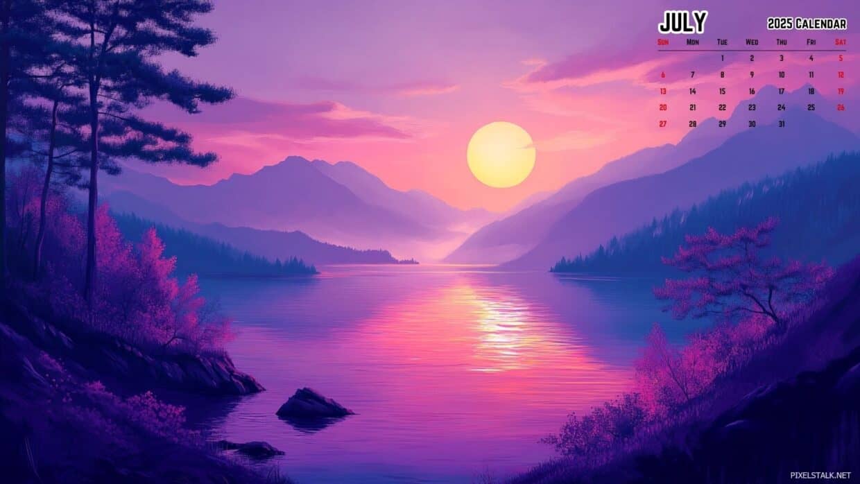 July 2025 Calendar Desktop Backgrounds - PixelsTalk