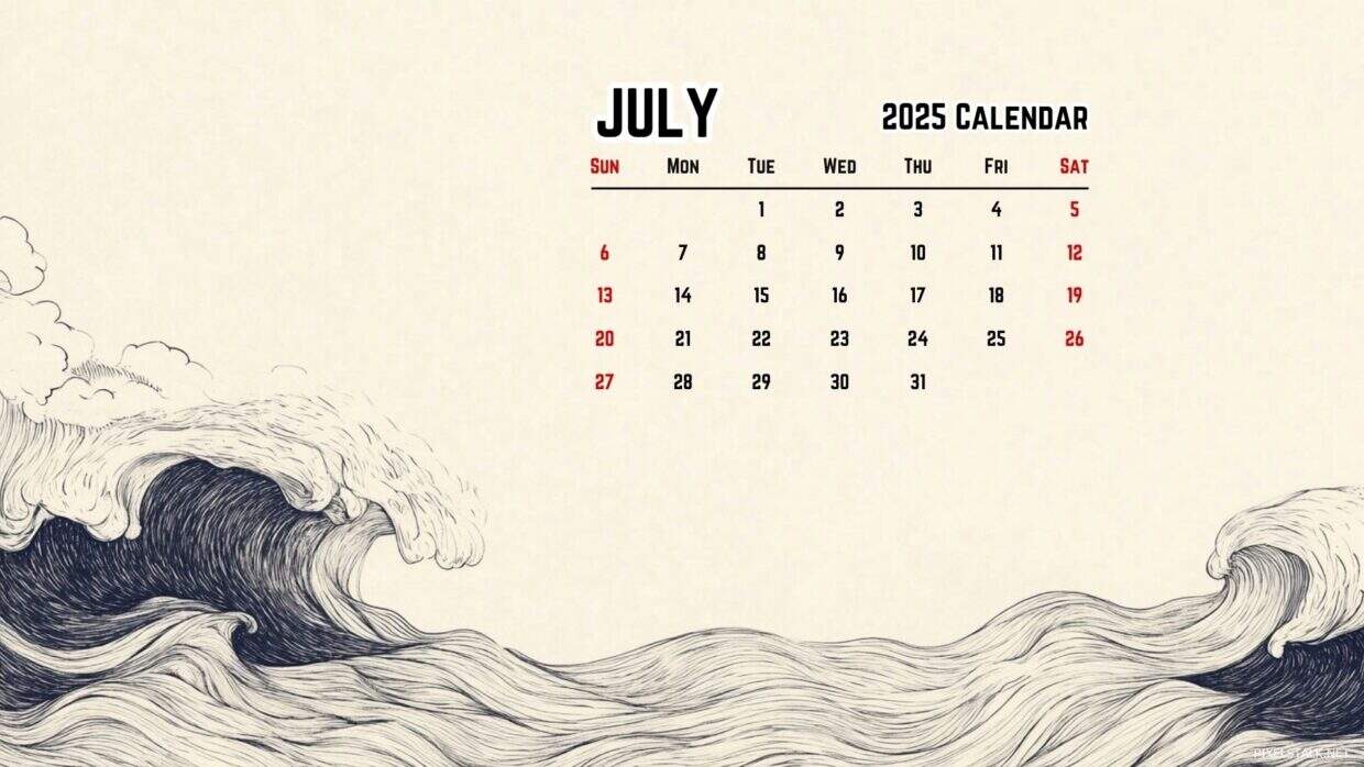 July 2025 Calendar Desktop Backgrounds - PixelsTalk