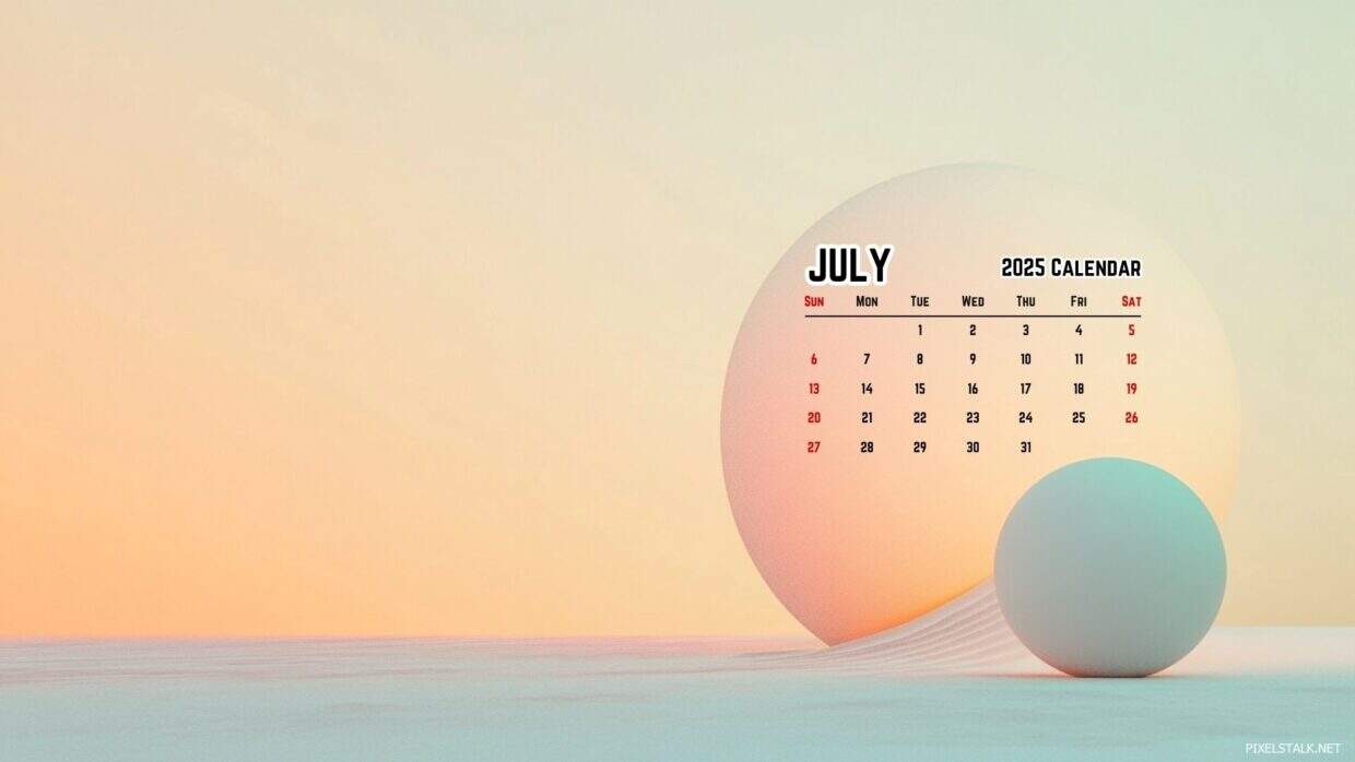July 2025 Calendar Desktop Backgrounds - PixelsTalk
