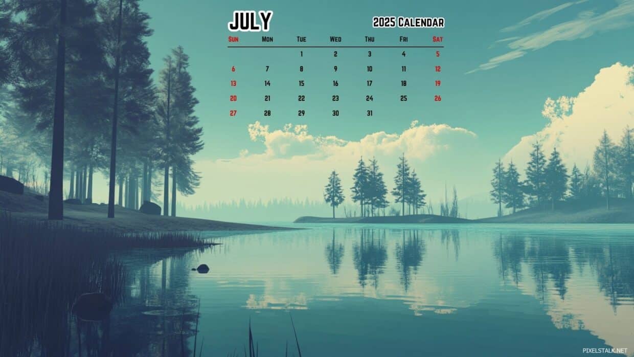 July 2025 Calendar Desktop Backgrounds - PixelsTalk
