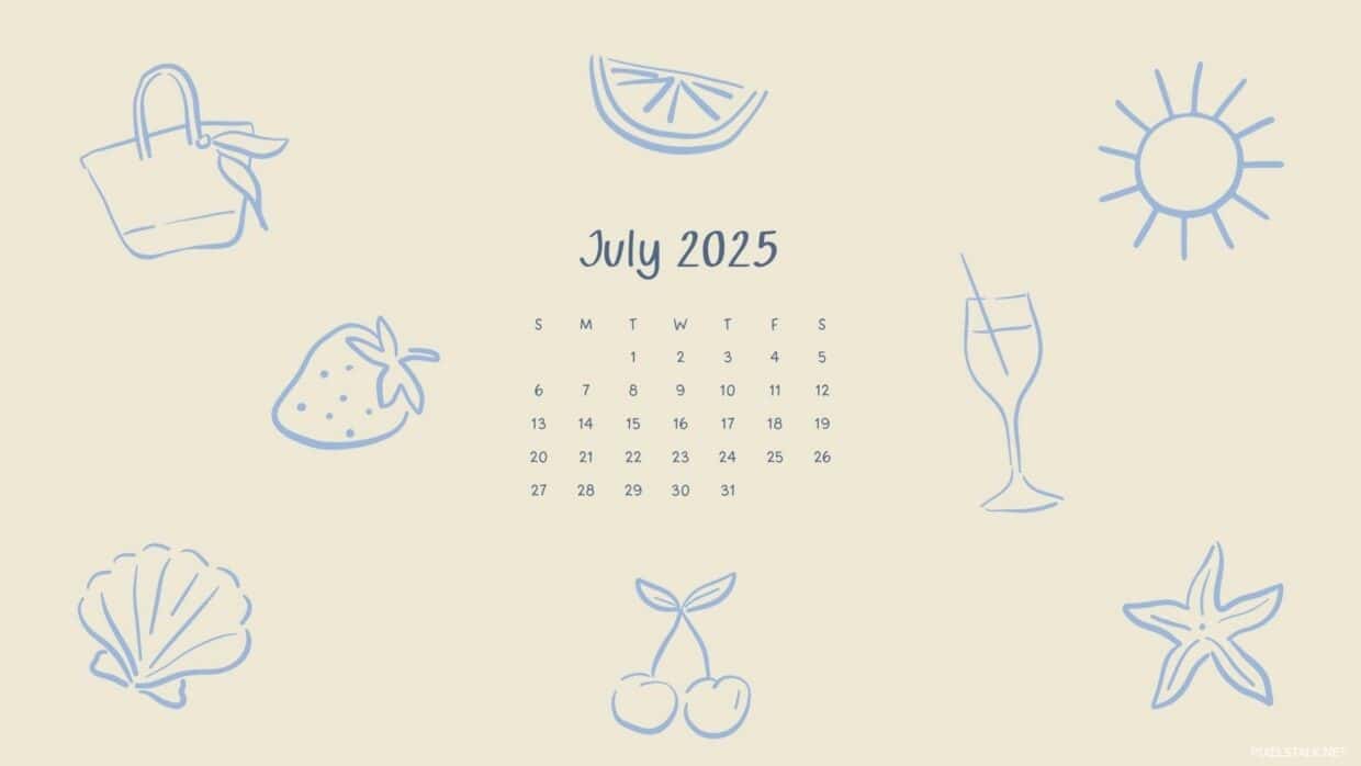 July 2025 Calendar Desktop Backgrounds - PixelsTalk
