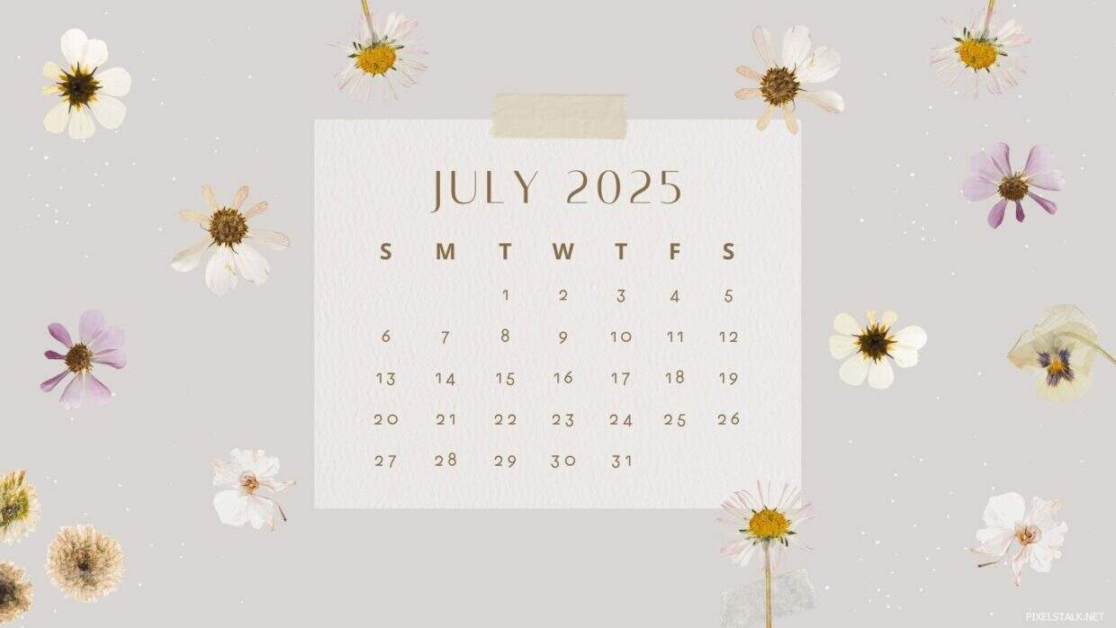 July 2025 Calendar Desktop Backgrounds - PixelsTalk