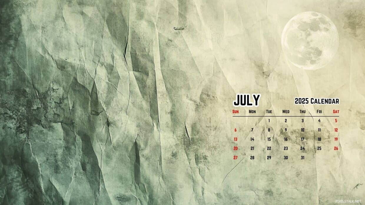 July 2025 Calendar Desktop Wallpaper HD - PixelsTalk