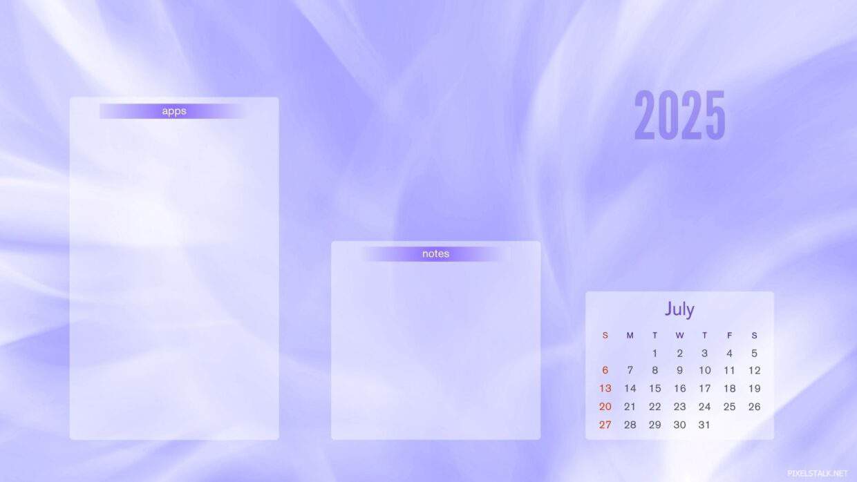 July 2025 Calendar Desktop Wallpaper HD - PixelsTalk