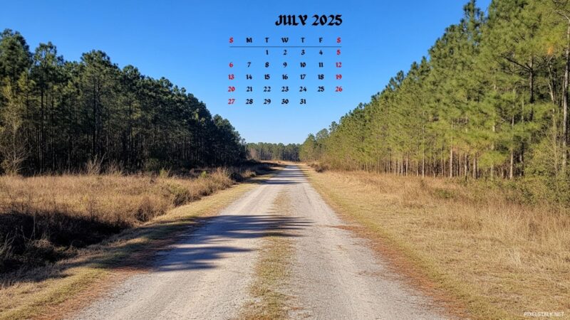 July 2025 Calendar Desktop Wallpaper HD - PixelsTalk