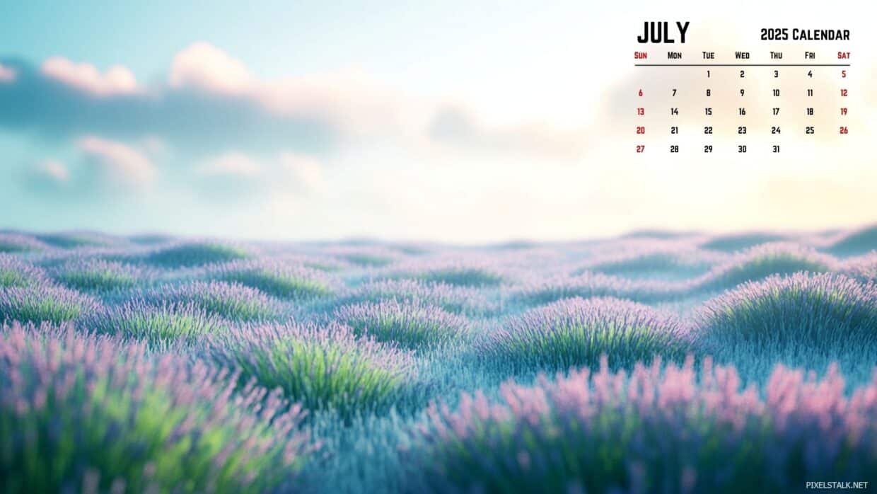 July 2025 Calendar Desktop Wallpaper HD - PixelsTalk