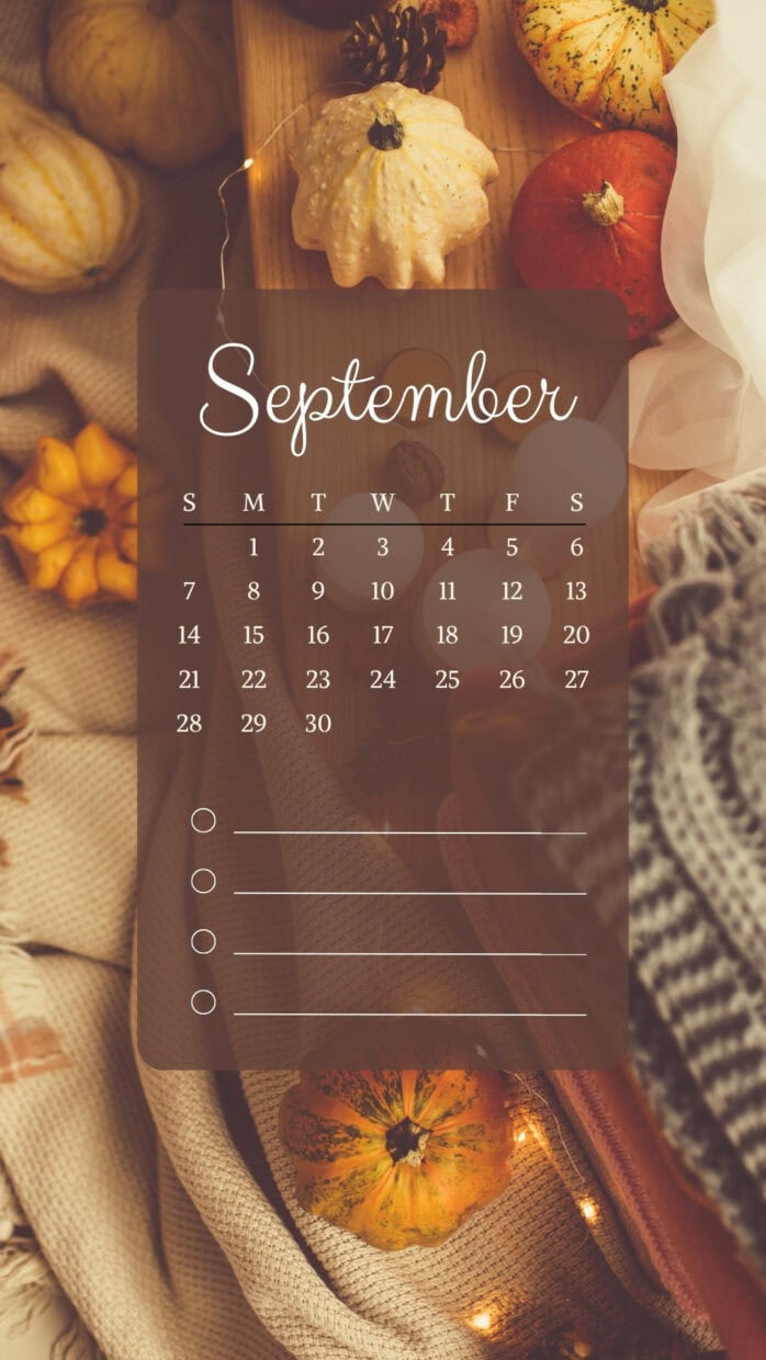 September 2025 Calendar Wallpapers for iPhone and Android - PixelsTalk