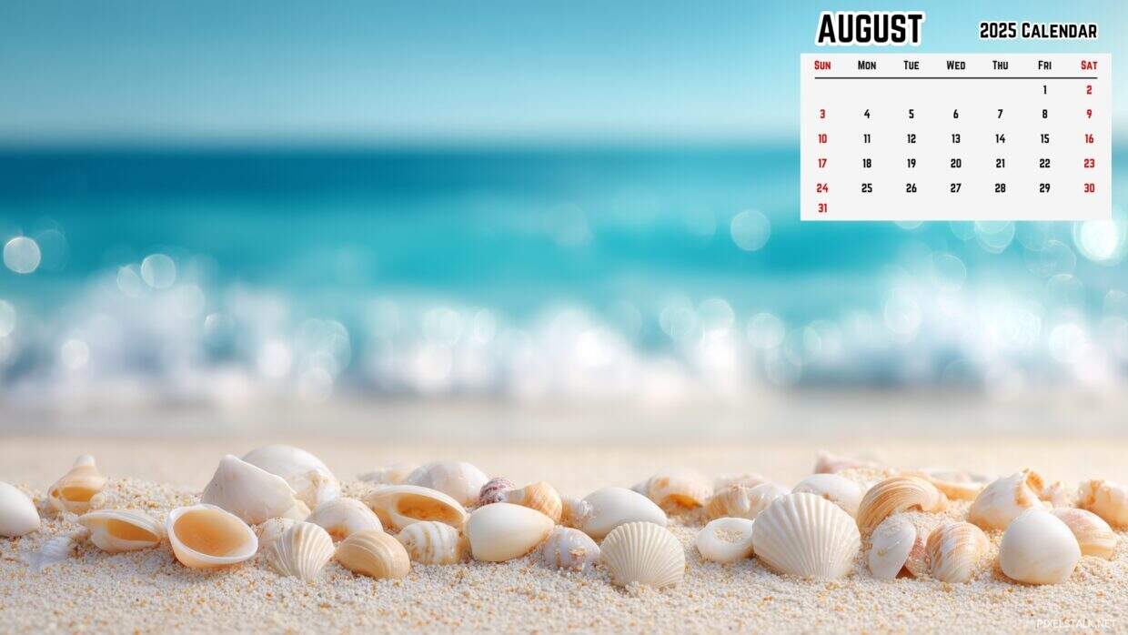 2025 August Calendar Desktop Backgrounds - PixelsTalk