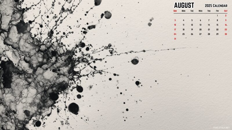 2025 August Calendar Desktop Backgrounds - PixelsTalk
