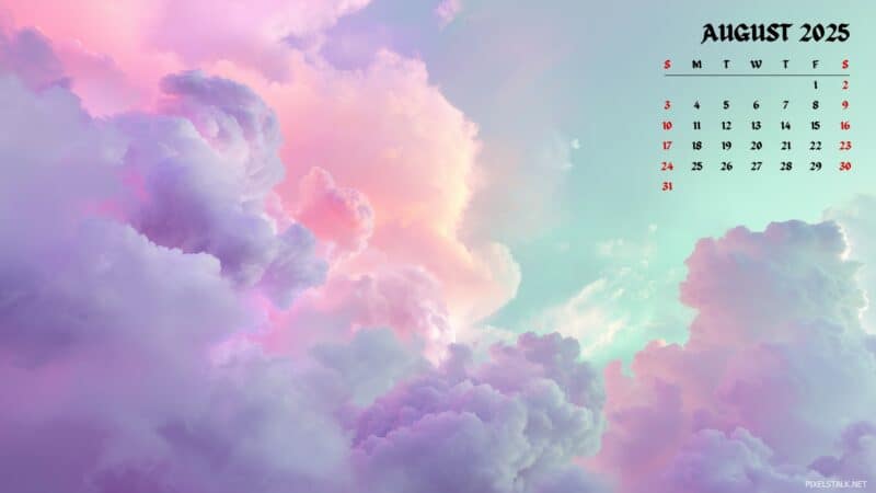 August 2025 Calendar Desktop Wallpapers - PixelsTalk