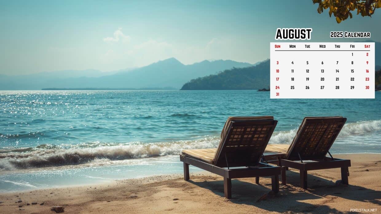 August 2025 Calendar Desktop Wallpapers - PixelsTalk