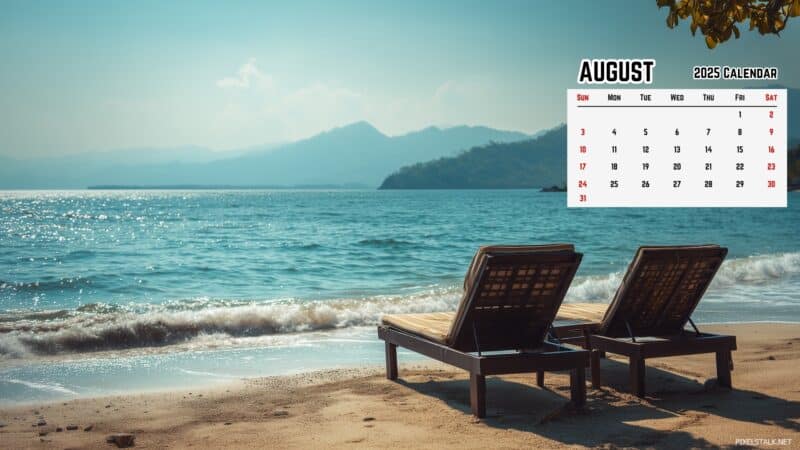 August 2025 Calendar Desktop Wallpapers - PixelsTalk