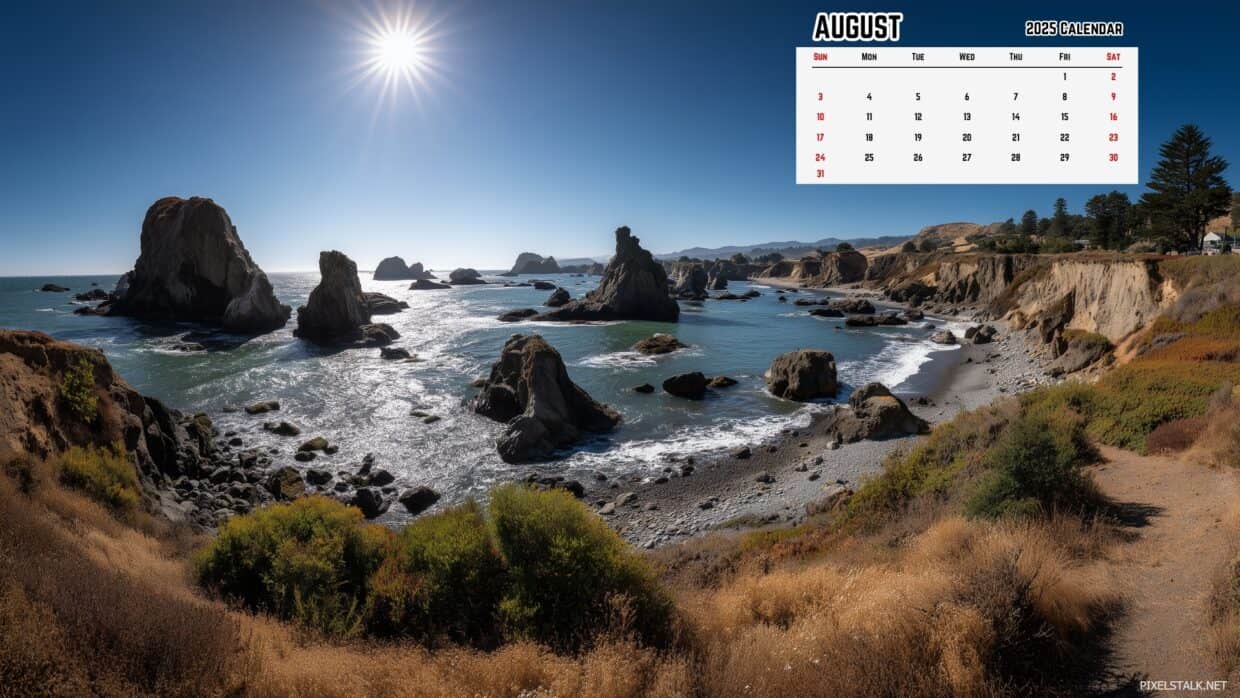 August 2025 Calendar Desktop Wallpapers - PixelsTalk