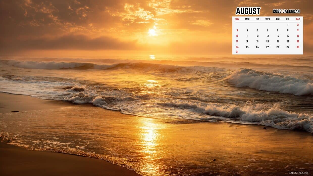 August 2025 Calendar Desktop Wallpapers - PixelsTalk