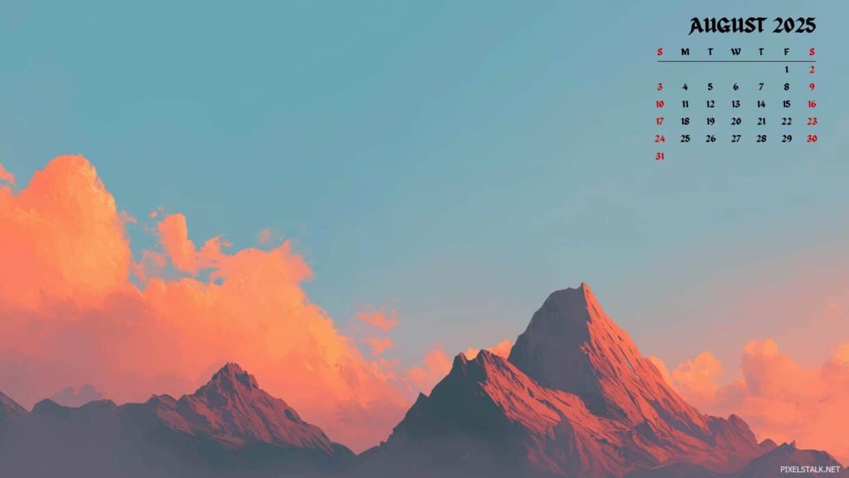 August 2025 Calendar Desktop Wallpapers - PixelsTalk