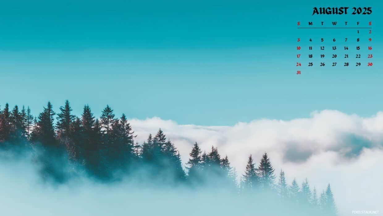 August 2025 Calendar Desktop Wallpapers - PixelsTalk