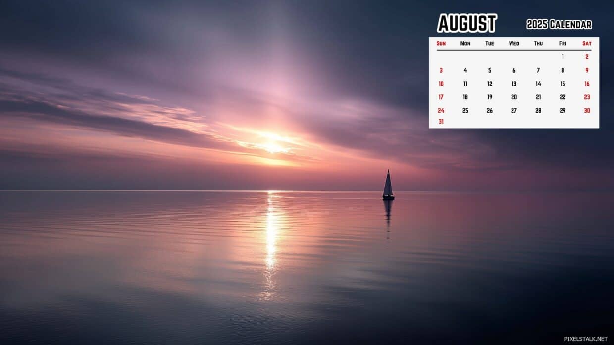 August 2025 Calendar Desktop Wallpapers - PixelsTalk