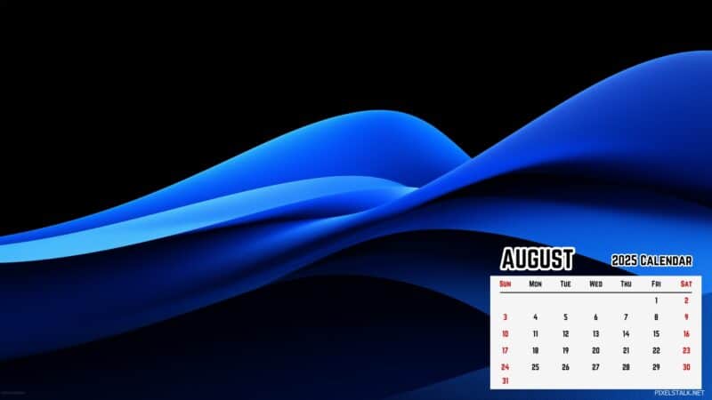 2025 August Calendar Desktop Backgrounds - PixelsTalk