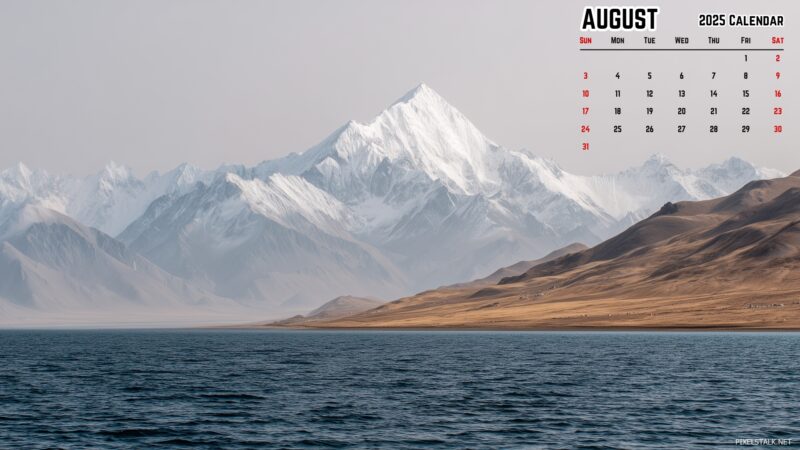 August 2025 Calendar Wallpaper HD - PixelsTalk