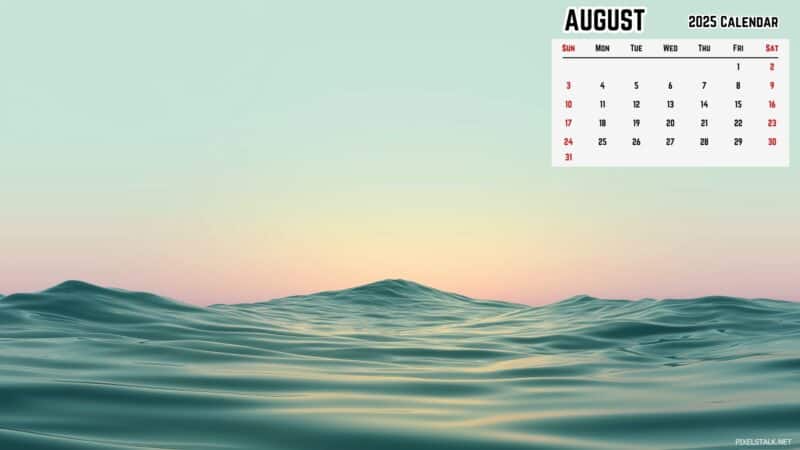 August 2025 Calendar Wallpaper HD - PixelsTalk