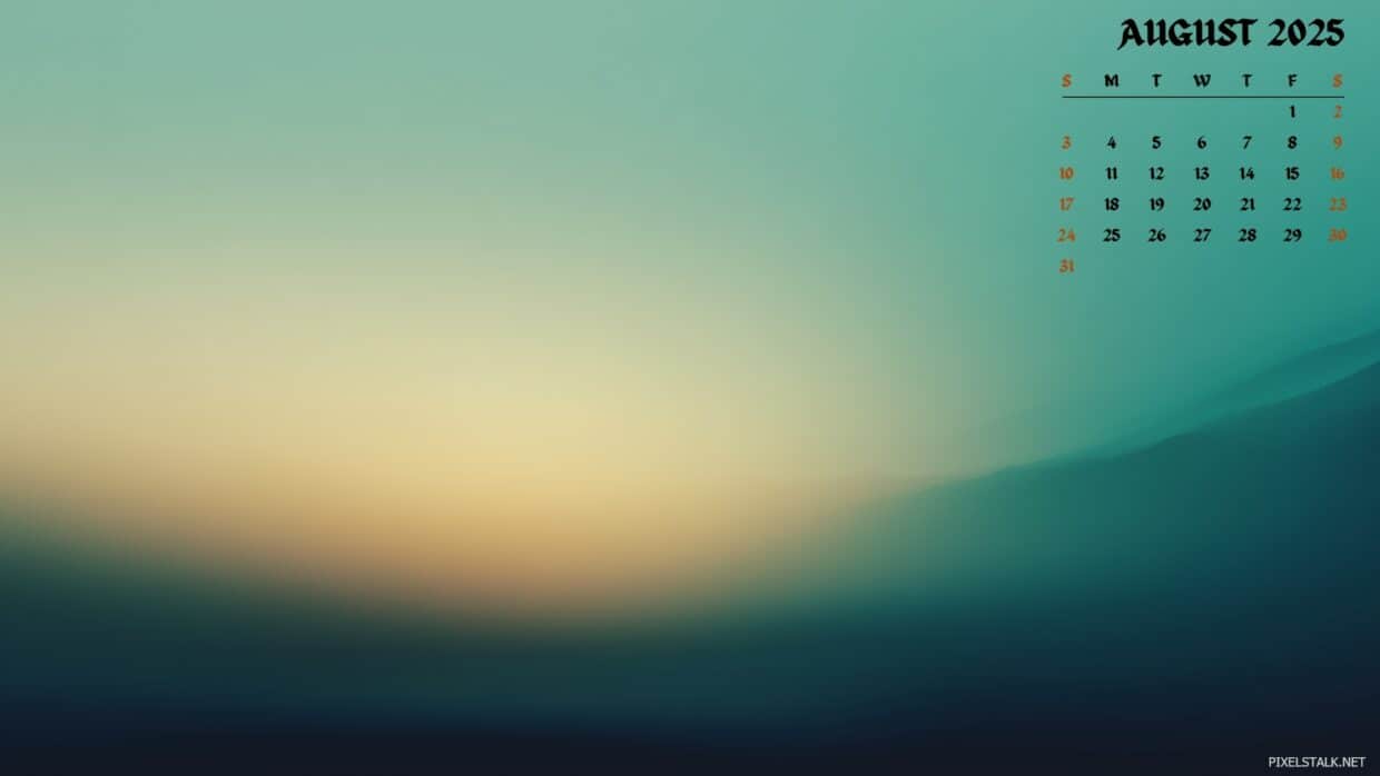 August 2025 Calendar Wallpaper HD - PixelsTalk