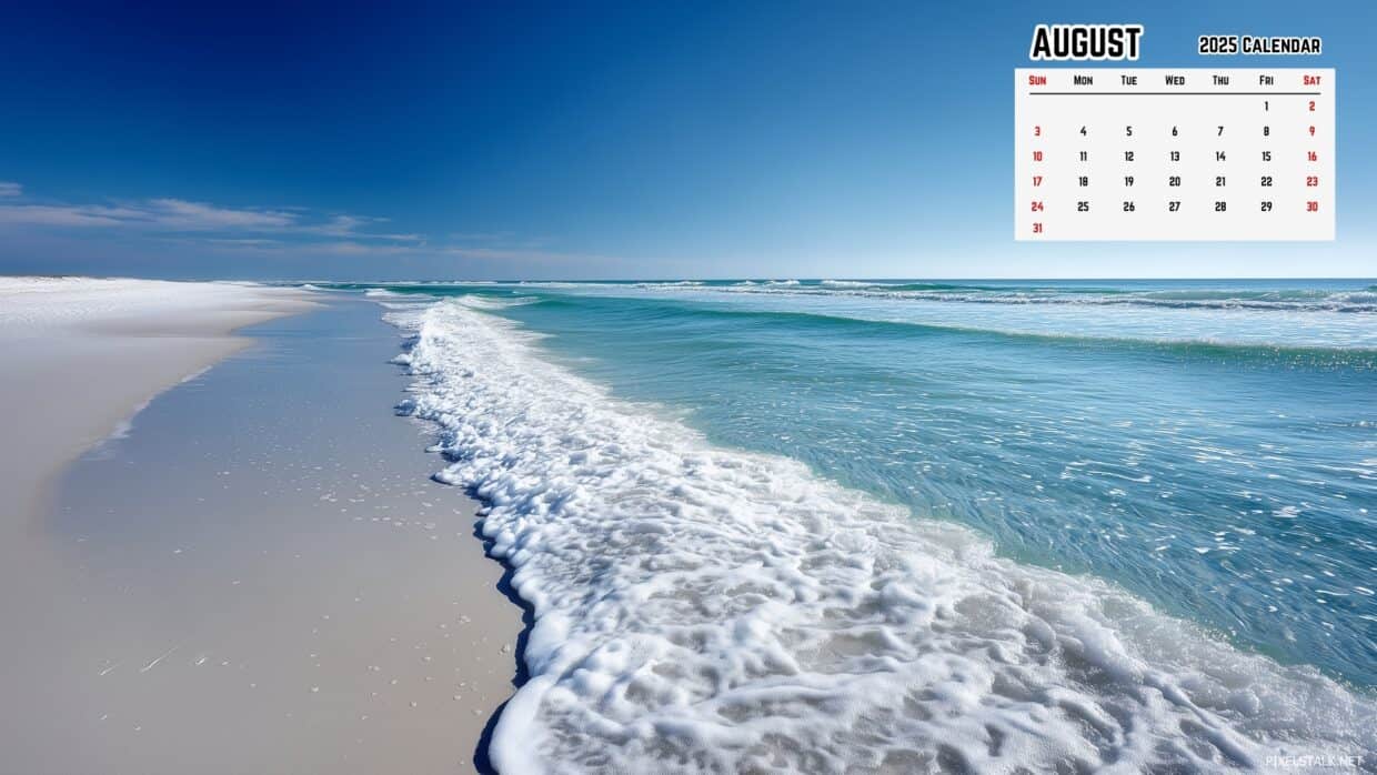 August 2025 Calendar Desktop Wallpapers - PixelsTalk