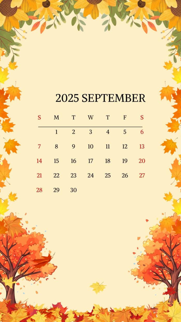 September 2025 Calendar Wallpapers for iPhone and Android - PixelsTalk