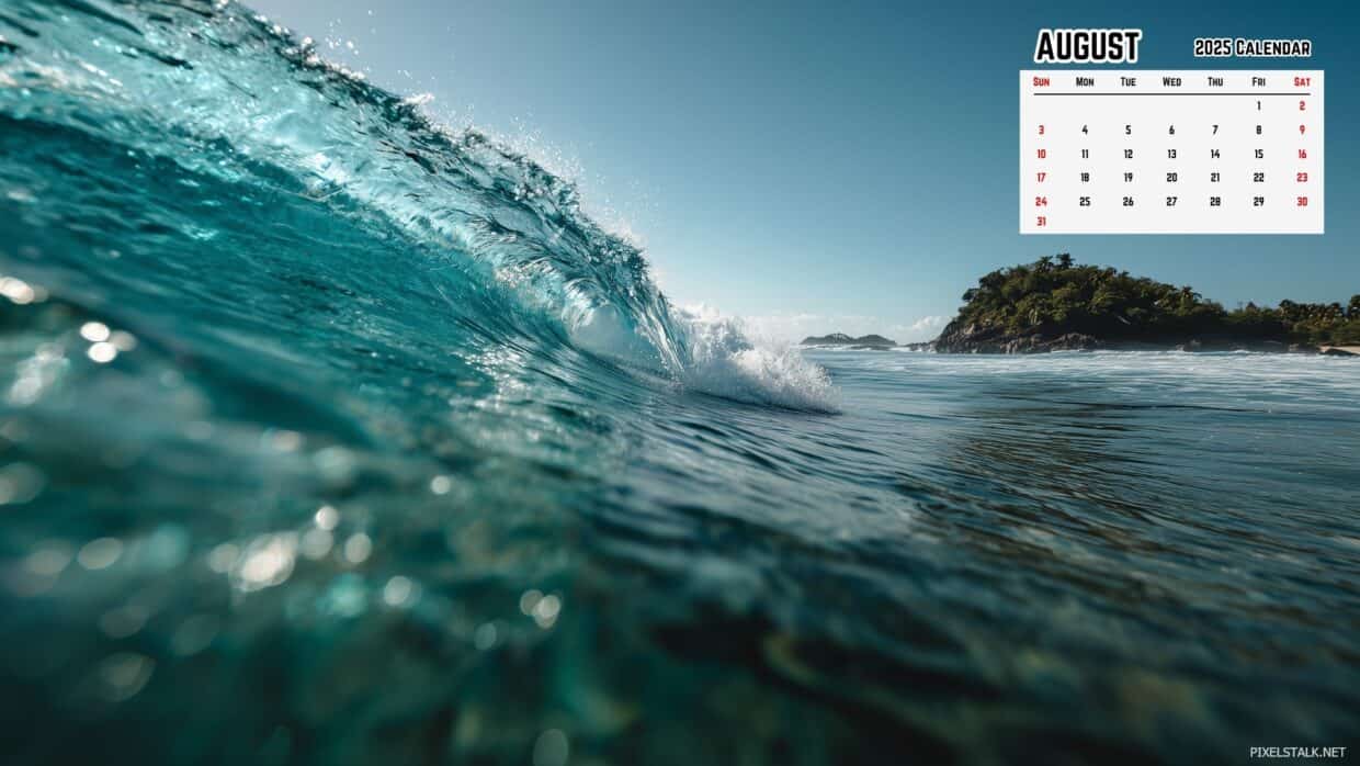 August 2025 Calendar Wallpaper HD - PixelsTalk