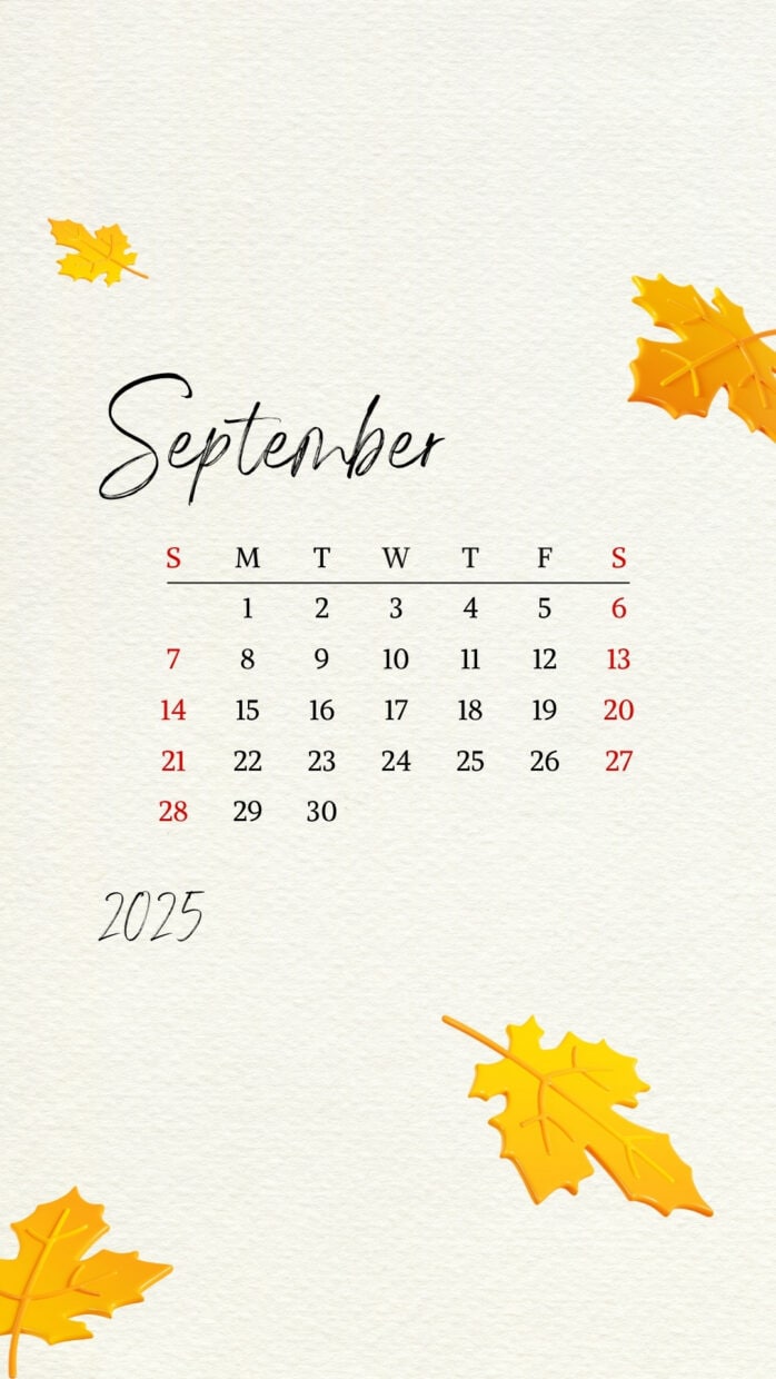 September 2025 Calendar Wallpapers for iPhone and Android - PixelsTalk