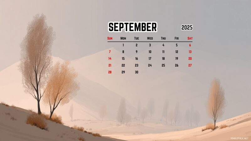 30+ Free September 2025 Calendar Desktop Wallpapers in HD - PixelsTalk