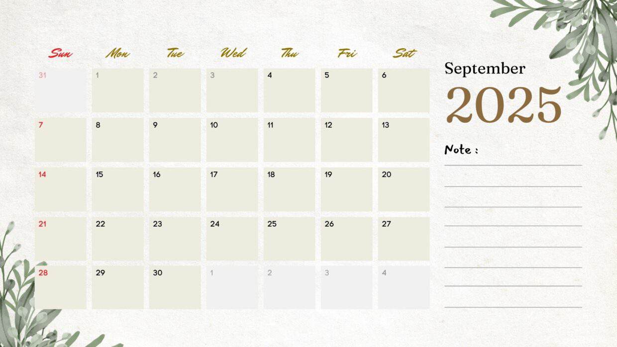 September 2025 Calendar Wallpaper HD – Fall Vibes for Your Screen ...