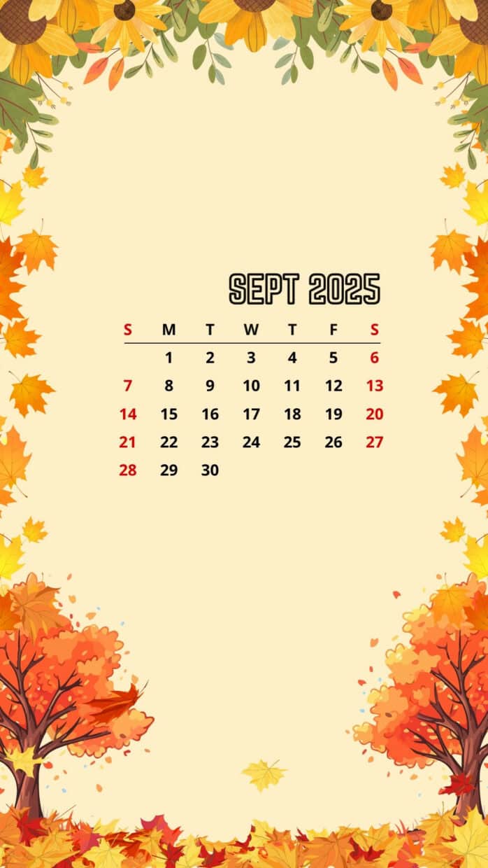 September 2025 Calendar Wallpapers for iPhone and Android - PixelsTalk