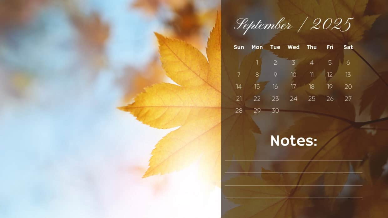 September 2025 Calendar Desktop Backgrounds – Free HD Wallpapers to ...