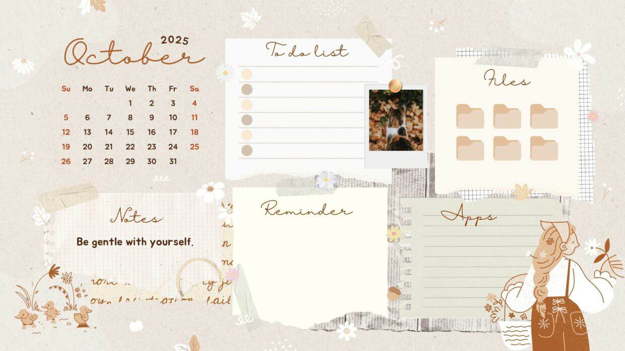 Calendar October 2025 Wallpaper HD - PixelsTalk